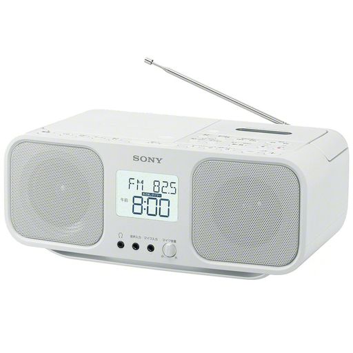 AC電源に加え持ち運びに便利な電池駆動・取っ手付き 暗い所でも見やすいバックライト付き大型液晶ディスプレイ インテリアにあわせて選べる3色のカラーデザイン ラジオをカセットテープ(別売)にタイマー録音可能 快適な使い心地のコンパクトCDラジカセ