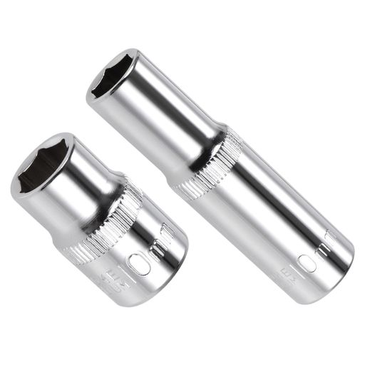 星(塗り潰し) 6点ソケットサイズ --- ドライブ: 3/8"; 深さ: 10mm; 全長: 30mm / 1.18インチ,65mm / 2.56インチ; 内容物: インパクトソケット 2個 星(塗り潰し) 幅広い用途 --- CR-V製...