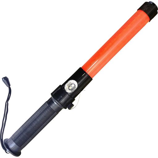 サイズ:(全長)380mm・(ライト部)140x径30mm・(グリップ部)115x径33mm、質量:約260g 光源:赤色LEDx5灯・白色SMDx2灯、明るさ:白色SMD50ルーメン 実用点灯時間:(点滅)56時間・(点灯)30時間、電源...