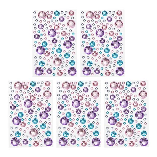 カラー: ピンク/ブルー; 素材: アクリル/樹脂; 全体のサイズ: 140 x 100mm / 5.51 x 3.94"; 宝石ステッカーのサイズ: 6mm / 0.24"、12mm / 0.47"、18mm / 0.71"; 梱包リスト...