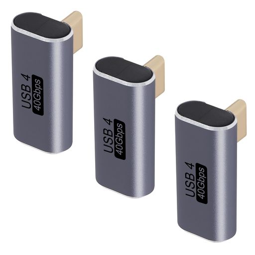 USB CアダプタはUSB 4規格、つまり40 Gbpsまでのデータ転送速度に準拠している。映画や音楽などを数秒で転送できます。データ転送速度​USBデバイスやケーブルがサポートされているかどうかにもよります。90度USB-CオスからUSB...