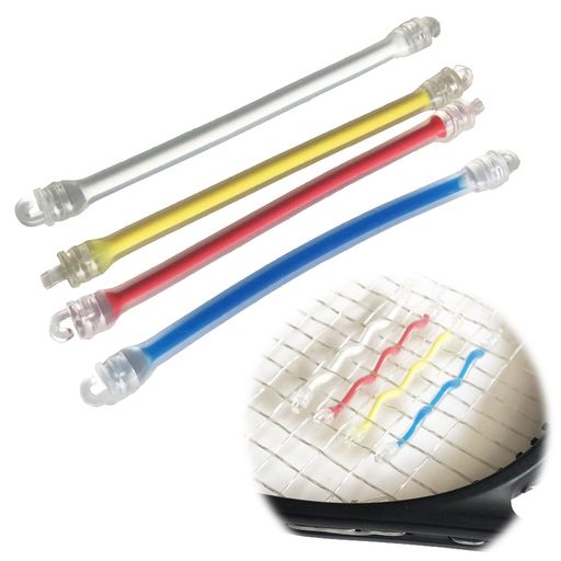 サークルホワイトスター【優れた衝撃吸収効果】このロングダブルフック​​テニスショックアブソーバーは日本製の高品質シリコン素材で作られており、テニスボールの衝撃を効果的に軽減し、手首や関節を過度の圧力から保護します。ゲーム中により快適な打撃体...