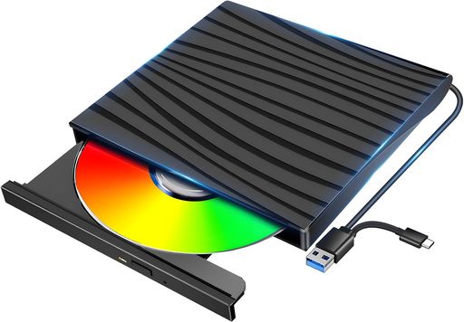 【高速接続・両用ポート:幅広いデバイスに対応】本外付けCD/DVDドライブはUSB3.0ポートとType-Cポートが完備しています、新旧様々なデバイスとの互換性もバッチリ、データ転送速度が飛躍的に向上し、高品質な映像や大容量のファイルも瞬時...