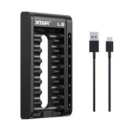 1.5 Vリチウム電池充電器【1.5V Li-ion&amp;1.2V Ni-MH AA充電池対応】1.5V リチウム電池(単3·単4)と1.2V ニッケル水素電池(単3·単4)を幅広く互換し、混合充電が可能です。8スロットで独立して充電で...