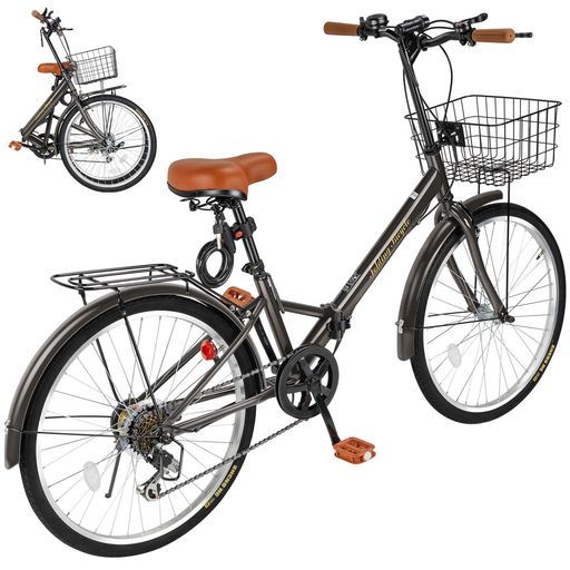 【シマノ社製7段変速ギア】この折りたたみ自転車は日本で知名度の高いシマノ社製7段ギアの変速機を搭載し、精密に調和されたギアが、スムーズで引っかかりのない変速操作を実現します。急な上り坂や向かい風、街中での頻繁な停車と発進など、あらゆる状況に...