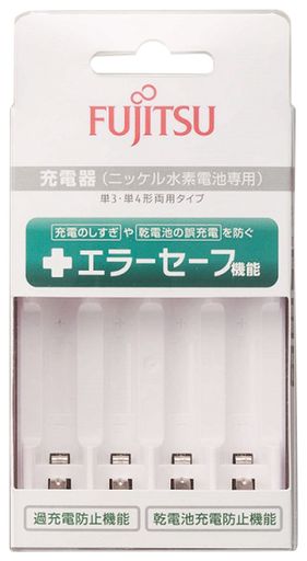 サイズ : 幅6.8x奥行2.7x高さ10.8cm 本体重量 : 100g 対応充電池 : ニッケル水素電池単3形、単4形両用 定格入力 : AC100~240V 50/6Hz 4W 定格出力 : DC2.8V 単3形/330mA(x2) ...