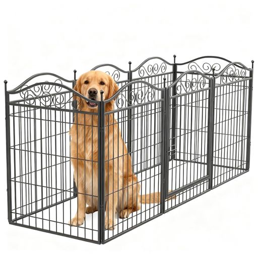 アウトドア 【多目的に使えます】おしゃれなデザインのため、大切なワンちゃんの遊び場や居住スペースとなり、「犬用サークル」としてよく使われている以外、庭では柵としても大活躍しています 【太い枠材・安定性抜群】枠材は15mm角、格子は直径4mm...