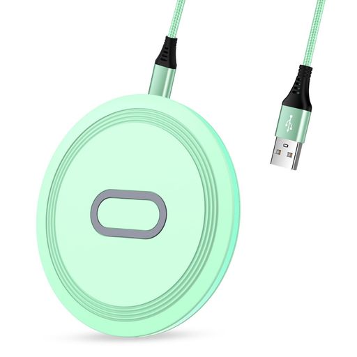 【置くだけ充電】QI対応デバイスまたはQI対応レシーバーに付けたディバイスを本体の上に置くだけ急速充電できるワイヤレス充電器です。世界でも名高いアメリカ製TIコーアを採用し、普通の無線充電コーアより約10%電流転換率が高め、効率的に短い時間...