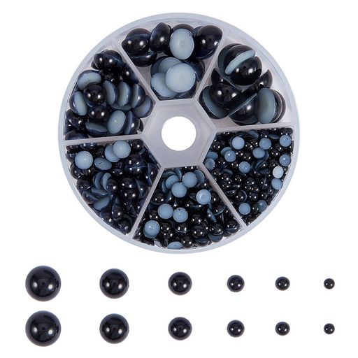 サイズ:約4~12mm直径、2~6mm厚さ、4mm:約340個、5mm:約170個、6mm:約100個、8mm:約45個、10mm:約25個、12mm:約10個;箱:10.6cmx12.6cmx2.1cm。 プラスチック製のボックスセットで...