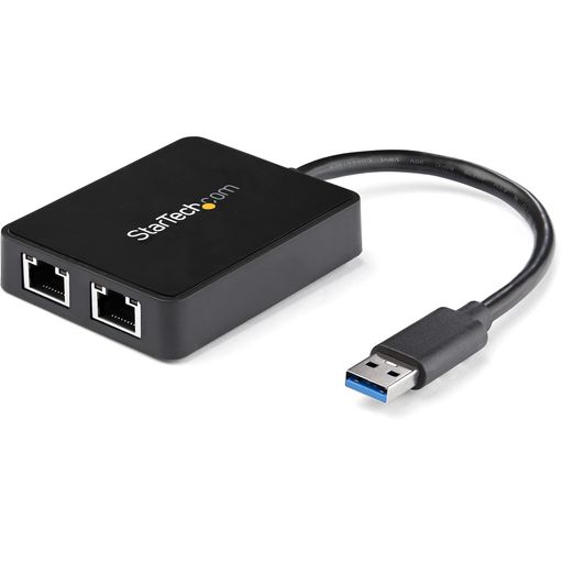 USBネットワークアダプター:USB-A対応ノートパソコンに2口のギガビットイーサネットポートと1口のUSB 3.0(Type-A)ポートを増設。クロスオーバー検出&amp;自動補正(Auto MDIX)対応 フル機能:ASIX AX881...