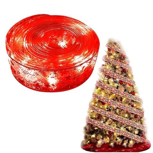 クリスマスリボンChristmasFairyLightsクリスマスイルミネーションライト電池式5M50LED! サイズ:長さ5メートル、幅5センチ重さ約40グラム色:シルバー、ゴールド、レッド3色あります。 さまざまな場所に活躍します。クリ...