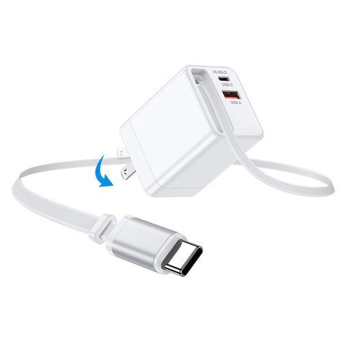 【巻き取りケーブルで充電が劇的にラクに!】従来の充電器+ケーブル方式に別れを告げましょう!35W巻き取り式設計は、ケーブル絡まり・収納スペース不足・外出時の煩雑さを一挙解決。コードが本体にスッキリ内蔵されるため、バッグ内で他の物に絡まる心配...