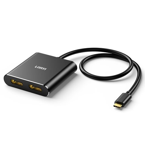PC USBCtoデュアルDisplayPort拡張:このUSBCtoDisplayPortアダプターは、ノートパソコンなどのデバイスのUSBCビデオ出力ポートに接続することで、ノートパソコンに追加で2つの画面を拡張し、3画面表示を実現しま...