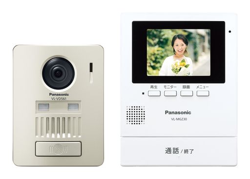 モニター機とワイヤレス玄関子機を無線接続。配線工事が不要だから取り替えもカンタン。 画角の広いレンズを採用した玄関子機と約3.5型液晶を採用したモニター機で玄関周りをしっかりと確認できる。 外出先でもスマートフォンで来訪者の応対ができる。(...