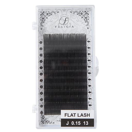 フラットラッシュシングルまつ毛エクステJカール0.15太さ13mm アルミ台紙を採用して繰り返し粘着可能 くぼみがある楕円形のフラットな形毛先が2本分けれ 通の丸い毛と比べ1/3ほどの超軽量横の径が長い方が0.15の直径 0.07太さと同じ...