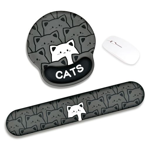 【2点セット】:キーボードリストレスト440(L)x80(W)x20(H)mm+マウスリストレスト220(W)x250(L)x23(H)mm大きなサイズで十分な操作スペースを提供し、滑らかで柔らかい表面で、ゲームや事務作業などをスムーズに行...