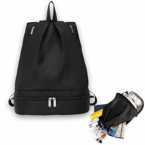 🌈【干湿分离x上下分格の大容量収納】30x20x38cmのサイズで、上層は左右に分かれた独立スペース、下層は靴専用エリアに設計されています。上層左側にはTシャツやパンツなどの乾いた衣類を、右側には携帯電話、財布、化粧品などの...