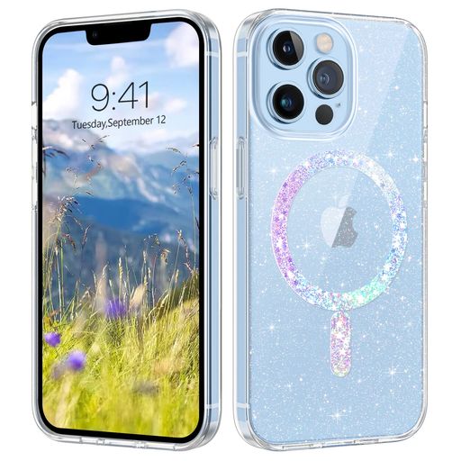 【対応機種】iPhone13Pro用ケース。カラー:透明グリッターパウダー。ご希望の商品、カラー、対応機種を十分ご確認の上、ご注文頂きますようお願い申し上げます。 【クリアスパークルデザイン】iPhone13Proグリッターケースは、柔らか...