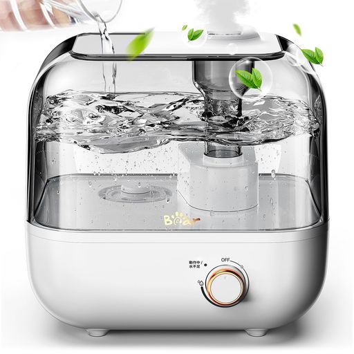 【上から給水5L大容量水タンク&amp;アロマ対応】Bear加湿器大容量5L最大35時間連続加湿可能。加湿器アロマ対応で、アロマが付け加えるのはできます、部屋の加湿をしながら香りが広がり、より快適な環境を作り出す。 【強力な加湿力&amp;...