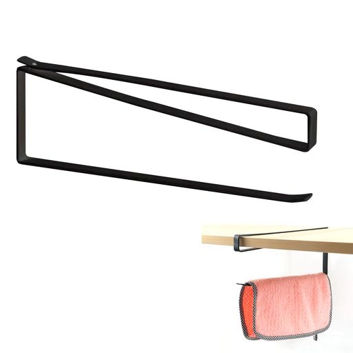 【商品仕様】:長さ約26cm、幅約1.3cmです。高さ約11cm。カラー:ブラック。 【優れた素材】:このキッチンペーパーホルダー本体:スチール錆びにくい、腐食しにくい、耐久性に優れた、耐荷重性に優れ、厚くて耐久性があり、軽く吊るす。キッチ...