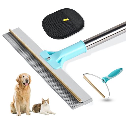 ペット毛除去キット 【3点多機能セット】広い面積用のカーペットレーキと細部清掃用の抜けペットヘアリムーバー、死角まですっきり毛やゴミを除去。ペット用静電気除去手袋は浮遊毛をキャッチし、空気中の飛散を抑えます。ペットとのふれあいながらお手入れ...