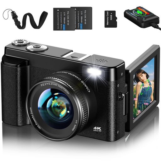 フォトグラフィー・ビデオグラフィー・ブイログ 【高性能4Kデジタルカメラ&amp;4800万画素&amp;800万CMOSセンサー】初心者の方でも撮影を楽しめる4Kカメラです。動画解像度は4K UHDと呼ばれる3840x2160で、静止画も...