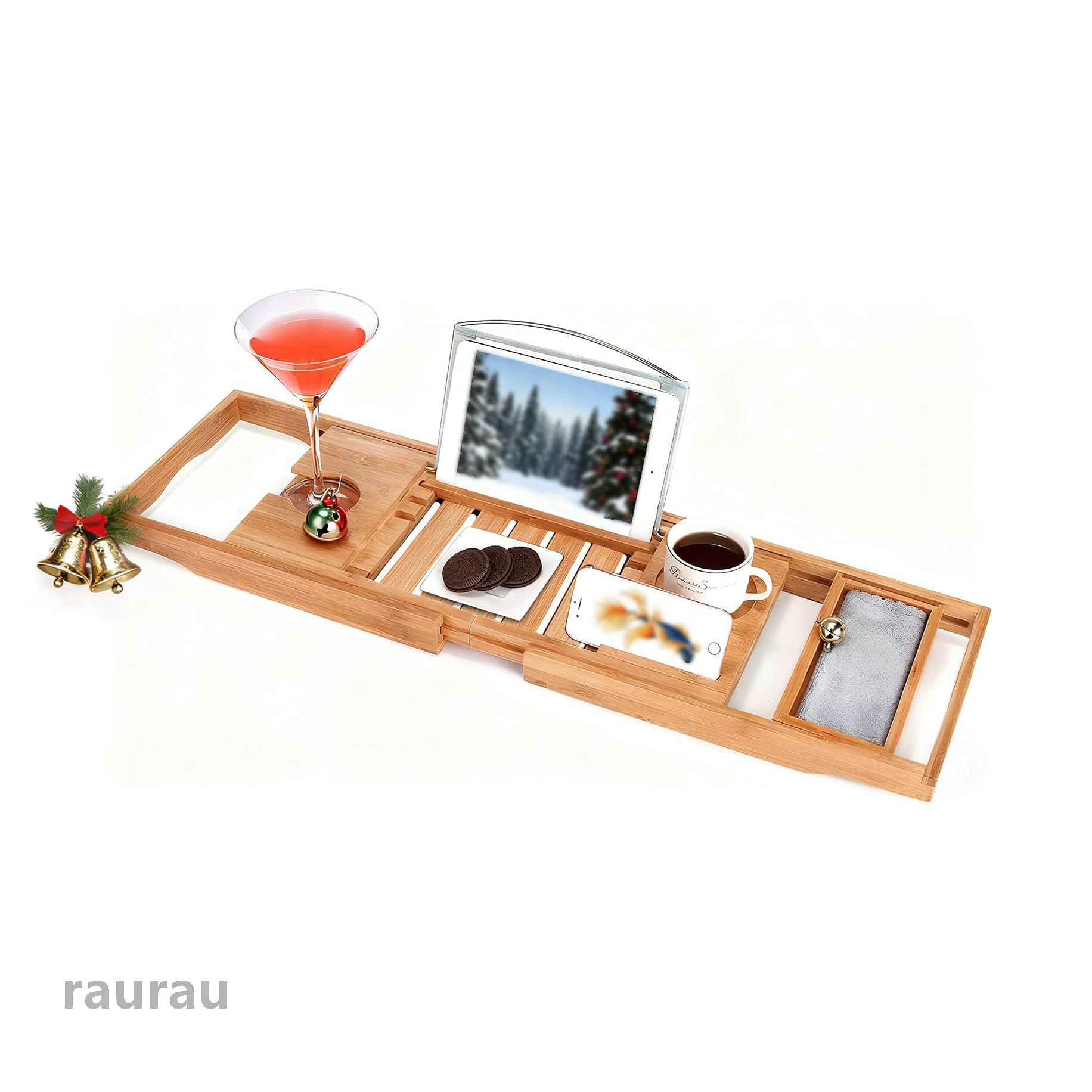 天然竹製:環境に安い、再生可能の竹で作った伸縮式なバスタブトレー、良い製作をして安心に使用出来ます。ご注意：もし、万が一届いた商品が不良の場合、ご遠慮なくメッセージで連絡してください。弊店はできるだけ早く問題を対応します。伸縮可能:バスタブ...