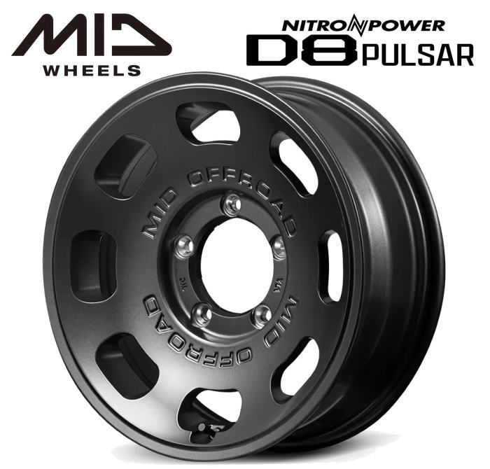 ホイール名 NITRO POWER　D8 PULSAR　　D8 パルサー サイズ 16インチ　6J　±0　5/139.7 カラー バレルブラック（BBK） センターボア径 φ108.8 工法 鋳造1ピースホイール 安全基準 JWL(620K...