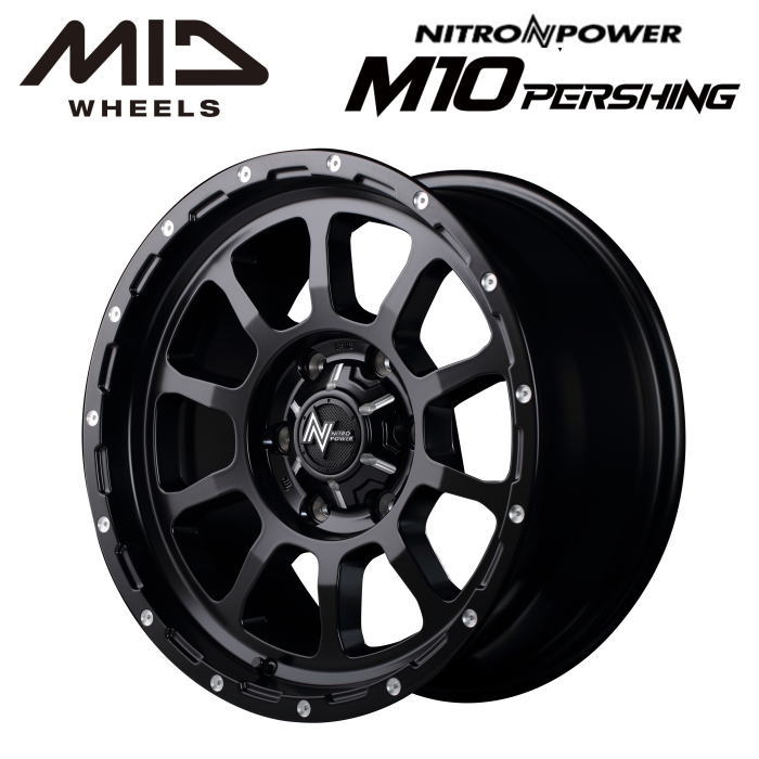 ホイール名 NITRO POWER M10 PERSING KC サイズ 15インチ　6J　+33　6/139.7 カラー セミグロスブラック/マシニング センターボア径 φ106.1 工法 鋳造1ピースホイール 安全基準 JWL(800K...