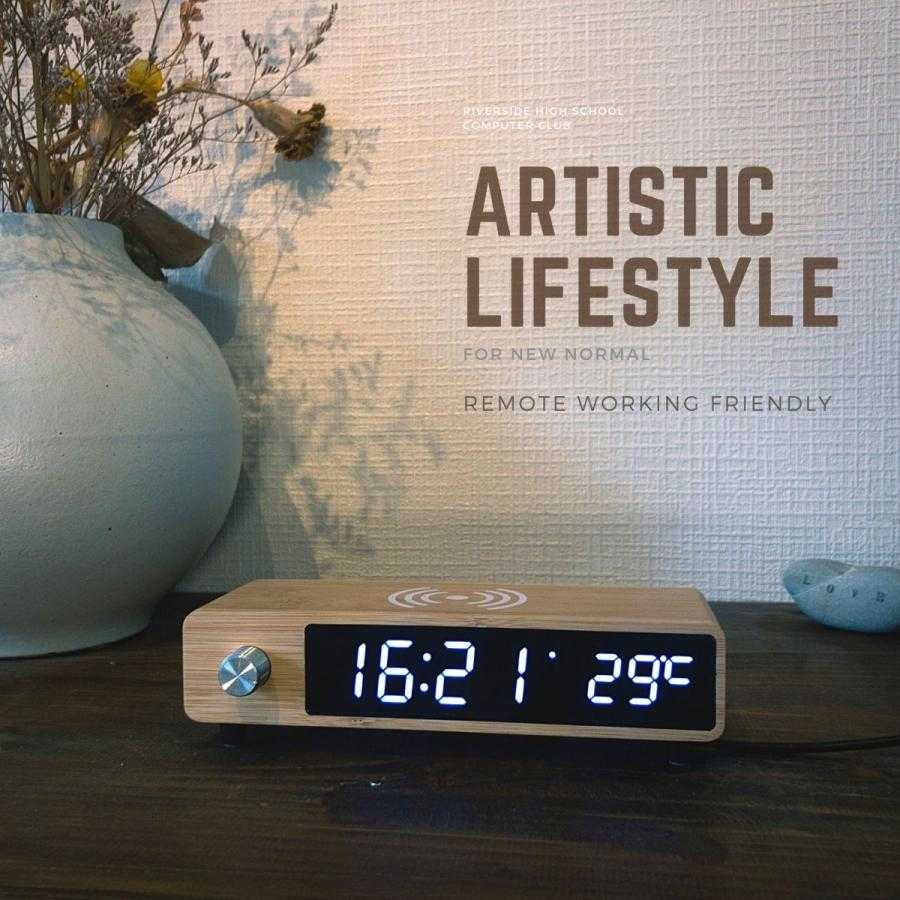 商品情報製品寸法：幅18cm,奥行き6.7cm,高さ3.8cm(足を含めた高さ5cm)製品構成:本体/USB ケーブル/取扱説明書機　能：Wireless charger, LED alarm clock※　USBケーブルは2Aの電源アダプ...