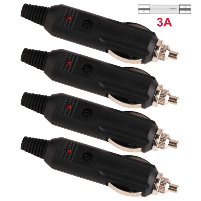 GTIWUNG 4個入り 12-24V シガーライタープラグ プラグ 男性の車のシガレットライター シガー LED シガー12V電源 ソケット プラグコネクタ赤LED DIY 高品質の素材: 高品質のプラスチックと金属でできており、信頼性が...