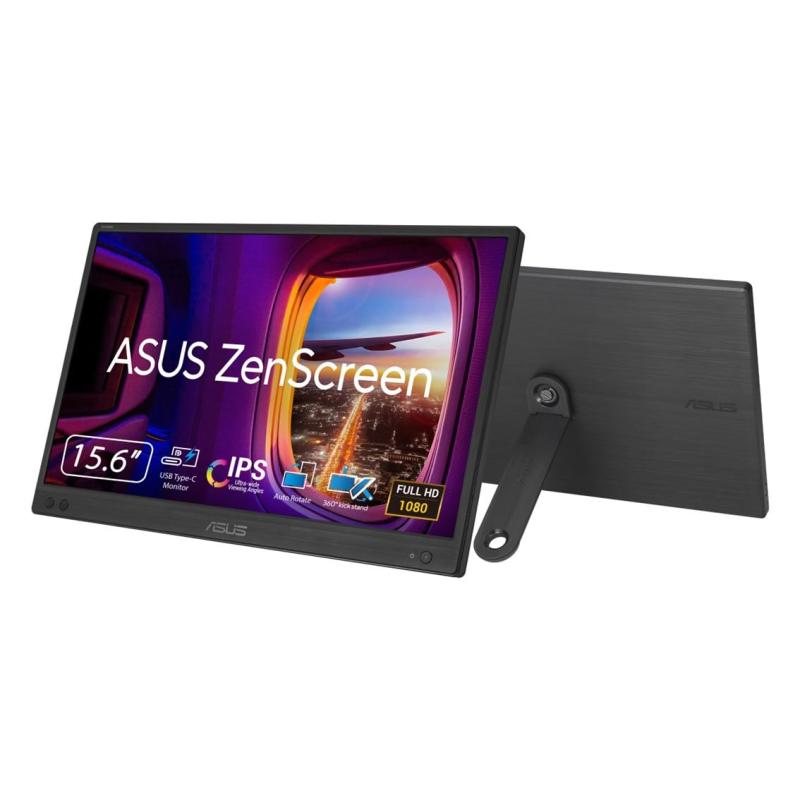 ASUS ポータブルモニター ZenScreen MB166CR-J 16インチ(15.6インチ表示)/フルHD/IPS/USB Type-C/フリッカーフリー/ブルーライトフィルター/ノングレアパネル/360°キックスタンド/4年〔特徴〕...