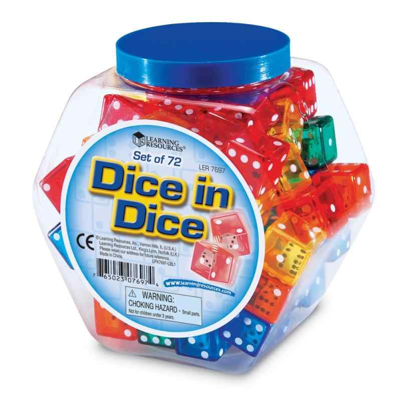 ラーニング リソーシーズ Dice in Dice サイコロ イン サイコロ LER 7697外側サイコロサイズ : 約 2 cm角プラスチック製収納ケース付き商品の形状:六面体
