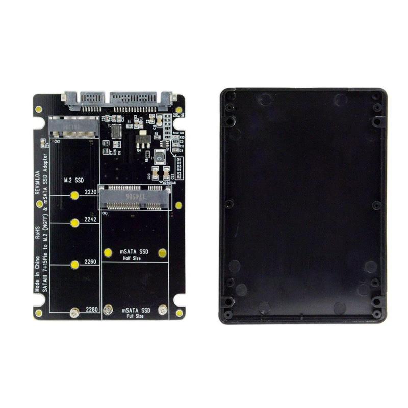 NFHK 2イン1コンボ M.2 NGFF B-Key &amp; mSATA SSD to SATA 3.0 アダプターコンバーターケースエンクロージャ2イン1コンボ M.2 NGFF B-key &amp; mSATA SSD to S...