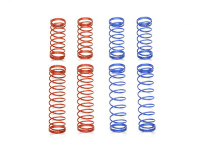 キットに標準装備しているスプリングに比べて、ソフトタイプとハードタイプの2種類のスプリングを前後各2本ずつセットしました。OP.701 DF-02アルミダンパーと組合わせてセッティングの幅を広げます。★ソフト、ハードの2種類の硬さのスプリン...