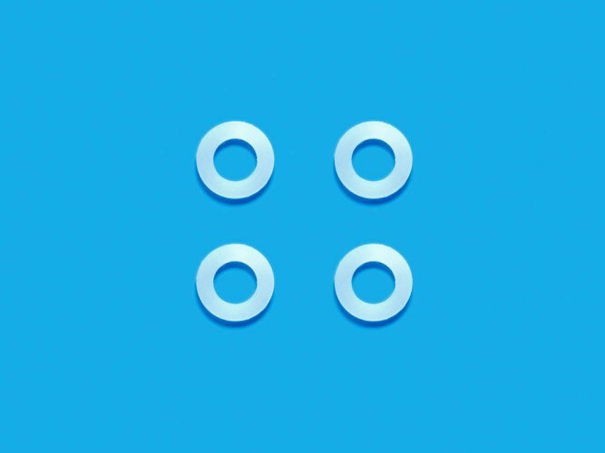 【 RCカーの性能アップやセッティングに役立つパーツです 】 ツーリングカーのサスアームの取り付け時に使用して前後方向の隙間を調整したり、ダンパーのストローク調整にも使えるスペーサーです。摩擦抵抗が少ないPOM(ポリアセタール)樹脂製。サス...