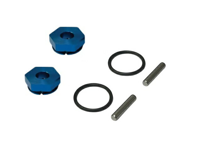 ピンの抜け防止構造を備えたアルミ製六角ハブです。六角ハブをアクスルシャフトに取付後、付属のOリングでピンを止めるだけの簡単構造！！ 【2個入】