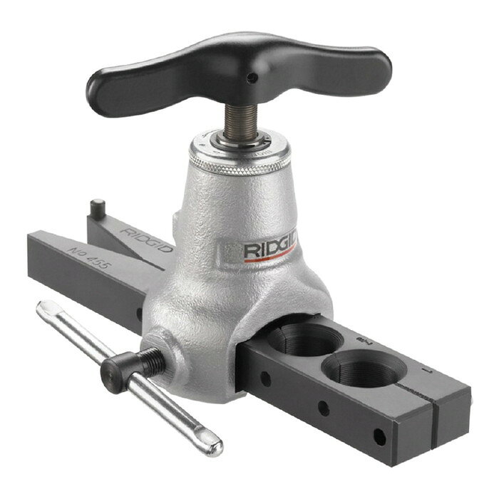 【商品詳細】●モデル番号：455●角度(度)：45●穴サイズ(inch)：1/2・5/8・3/4・7/8・1●質量(kg)：3.1●取り付けが偏芯しているため、均等に転造加工が可能。●最少の力で、滑らかで均一なフレア加工ができます。●焼入れ...