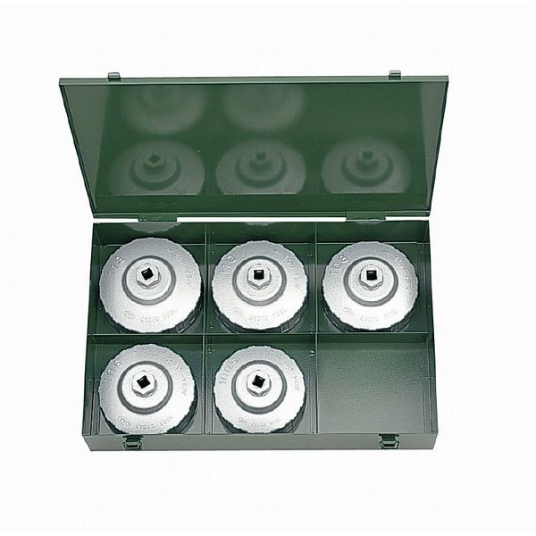 【商品詳細】●重さ(kg)：4●ケースサイズ(mm)：W430xD285xH76●大径用カップ型オイルフィルタレンチ5コ組セットです。オイルフィルタレンチ(AVSA-101B・106B・108B・110B・118B)、メタルケース【代引きに...