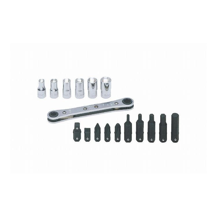 【商品説明】●セット【スペック】●入組数：17個●メタルケース(mm)：W130×H65×T20●重量(g)：336【セット内容/付属品】プラスビット：1・2・3 (PH) (101P)マイナスビット：1×7　(101S)ヘックスビット：3...