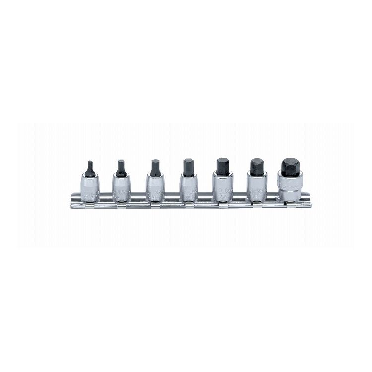 【スペック】●差込角("SQ)：1/4●入組数：8個●レール全長(mm)：150●重量(g)：130【セット内容/付属品】ヘックスビットソケット：1/8・5/32・3/16・7/32・1/4・9/32・5/16・3/8inch【注意事項】※...