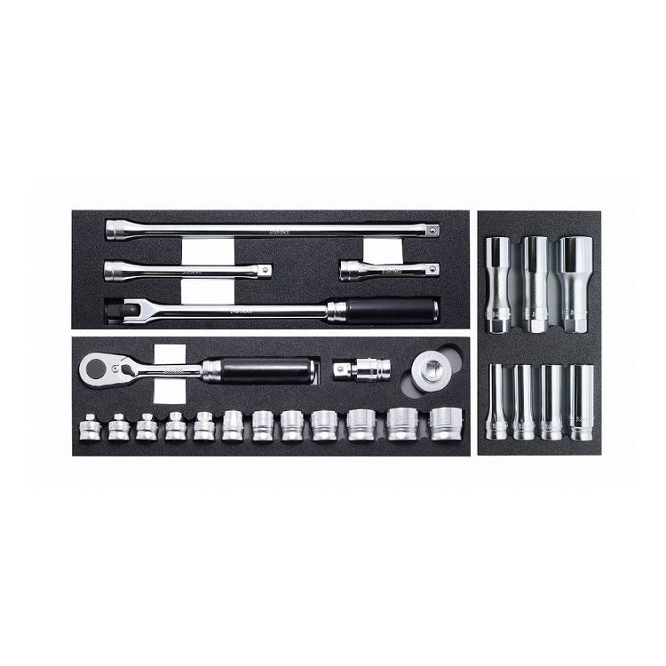 【スペック】●差込角("SQ)：3/8●入組数：26個●トレイサイズ(mm)：W390×H180×T25●重量(g)：2100【セット内容/付属品】6角ソケット：5.5・6・7・8・10・12・13・14・17・19・21・22mm(340...