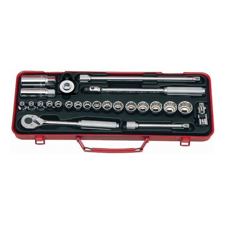 【スペック】●差込角("SQ)：3/8●入組数：24個●メタルケース(mm)：W400×H147×T50●重量(g)：3150【セット内容/付属品】6角ソケット：6・7・8・9・10・11・12mm(3400M)12角ソケット：13・14・...