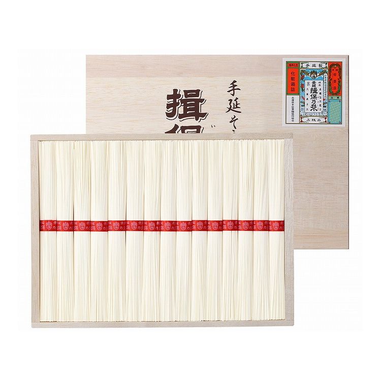 【商品詳細】良質の小麦粉・播磨地方のおいしい水・赤穂の塩を使い、伝統の製法で作り上げた逸品です。揖保乃糸ならではの爽やかな喉ごしと豊かな風味をご堪能ください。保存方法:常温商品区分:食品内容量:上級50g×15束 ※木箱入り原材料(アレルギ...