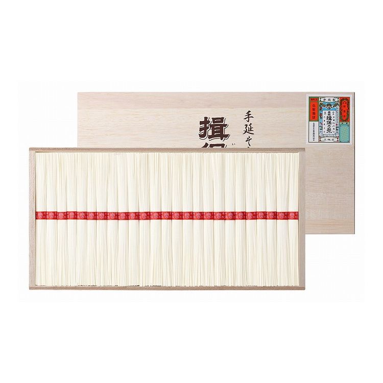 【商品詳細】良質の小麦粉・播磨地方のおいしい水・赤穂の塩を使い、伝統の製法で作り上げた逸品です。揖保乃糸ならではの爽やかな喉ごしと豊かな風味をご堪能ください。保存方法:常温商品区分:食品内容量:上級50g×25束 ※木箱入り原材料(アレルギ...