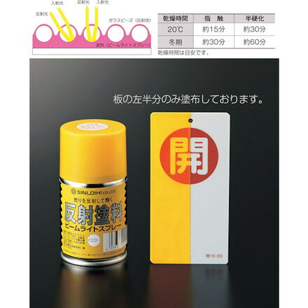 【商品スペック】特長●ガラスビーズによる強力な反射性能を持ち、ヘッドライトや懐中電灯などの光を反射し、夜間での視野性を高めます。●透明性の塗料なので下地の色が反映されます。用途●金属やコンクリートに。●自転車やヘルメットに。●看板やサインに...
