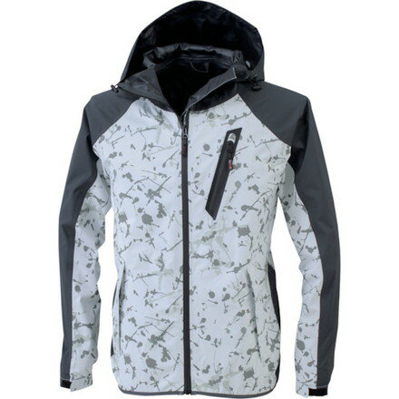 【商品スペック】特長●透湿性、防水性、防風性のある全天候型レインウェアで、コントラストのある配色がスポーティなデザインです。用途●作業全般用仕様●色：迷彩シルバー●サイズ：4L●胸囲(cm)：128●ウエスト(cm)：102〜112●股下(...