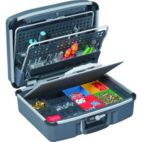 【商品詳細】●ブラシ型ツールホルダーで工具の形、種類を選ばず収納できます。●パーツケース（10個）とディバイダー（6枚）付で、底部に様々な小物類も収納可能です。●ツールプレートの取外しが可能です。●3連ダイヤルロック付きで安全に保管できます...