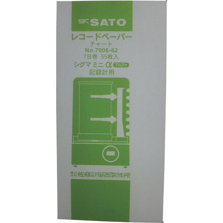 【商品スペック】特長●55枚入りです。用途●シグマ・ミニα温湿度記録計用7日用記録紙。●シグマ・ミニα温湿度記録計用7日用記録紙。仕様●適合機種：7006-00、7006-10●寸法(mm)：W11XH2.3XD5仕様2●7日用●55枚入り...