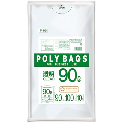 特長●スタンダードゴミ袋用途●ゴミ袋仕様●縦(mm)：1000●横(mm)：900●厚さ(mm)：0.04●容量(L)：90●色：透明材質／仕上●LD(低密度ポリエチレン）原産国（名称）：タイ【代引きについて】こちらの商品は、代引きでの出荷...